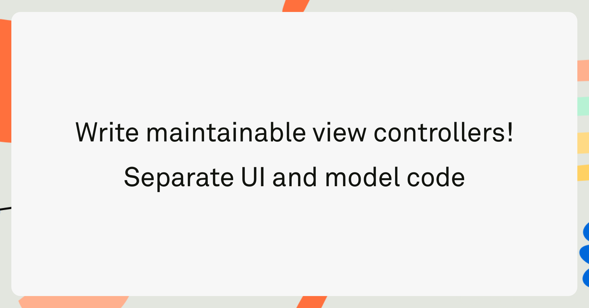 Swift Tip: Separating UI and Model Code · objc.io